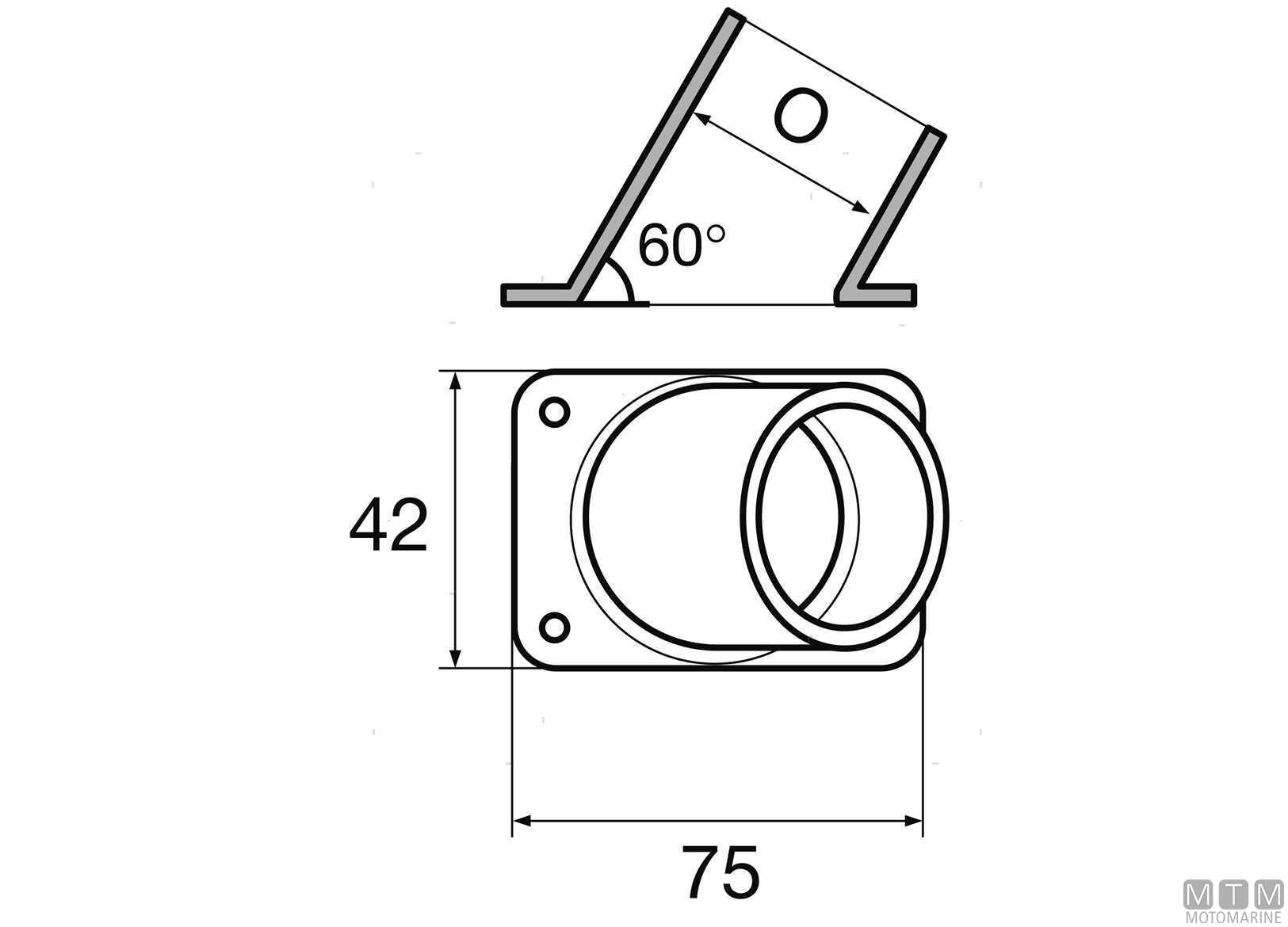 Base quadra 60 d25mm inox - Giunti a snodo per ancora - MTO Nautica Store