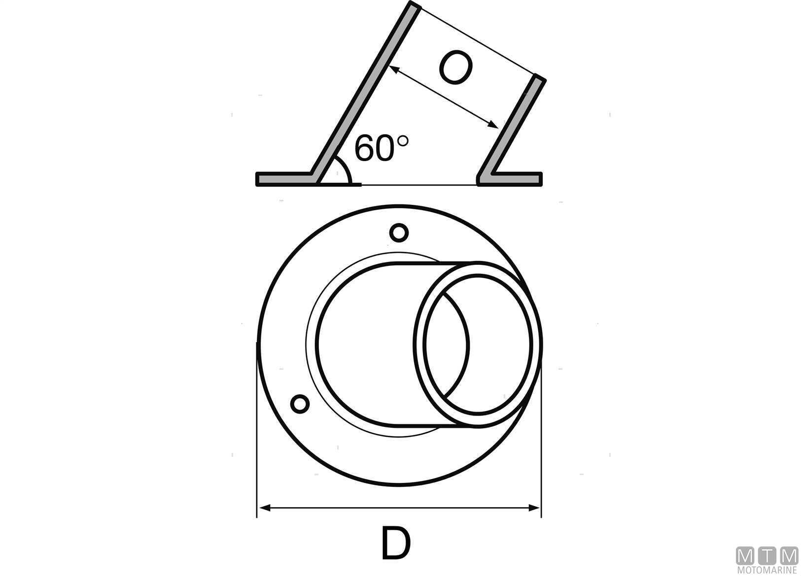 Base tonda 60 d25mm inox - Giunti a snodo per ancora - MTO Nautica Store
