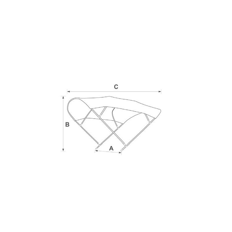 Capottina biminox cm.215x151h - Capottine Tendalini - MTO Nautica Store