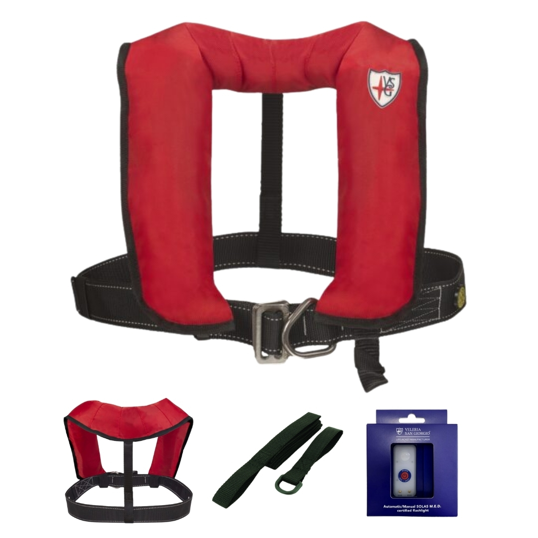 Kit Salvagente Autogonfiabile SKIPPER 150 HX con Sottogamba e Luce Led ...