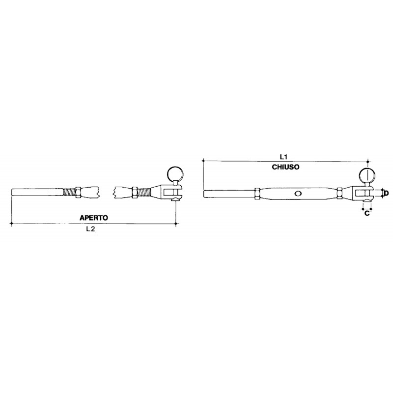 Tenditore rapido Ø mm.5 - Tenditori e Accessori - MTO Nautica Store