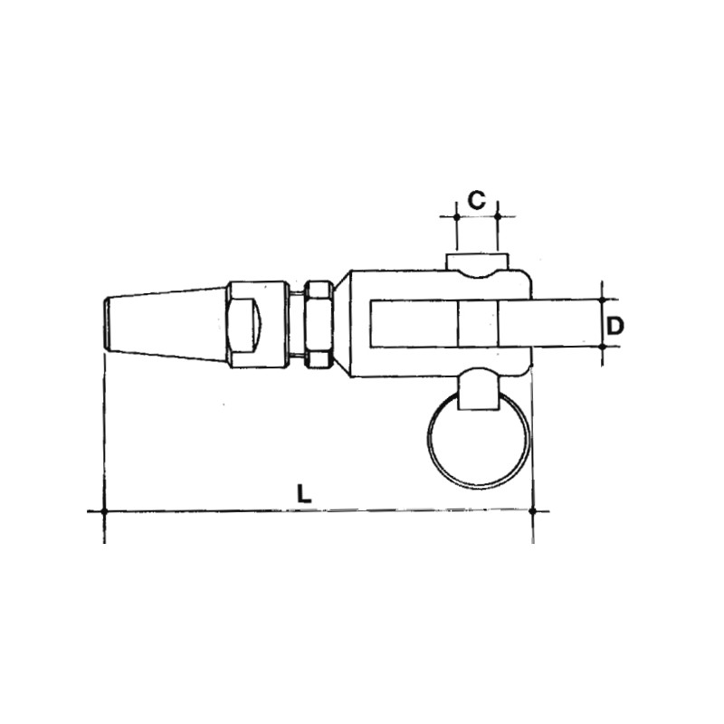 Terminale Rapido a Forcella in Acciaio Inox Ø mm.6 - Cavo Parafil Inox ...