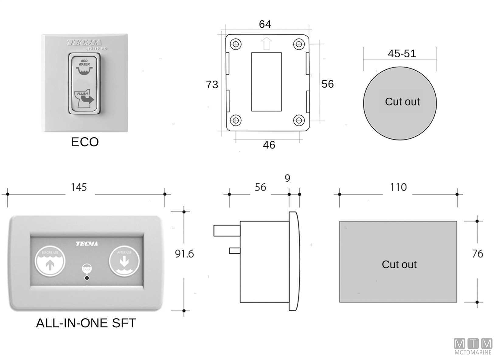 Toilet compass sft panel 24v - WC Elettrici - MTO Nautica Store