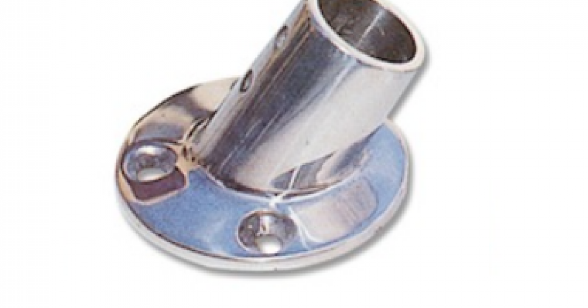 Base Tonda Inclinata a 60° Acciaio Inox - Basi Supporti Tubi Pulpiti - MTO Nautica Store