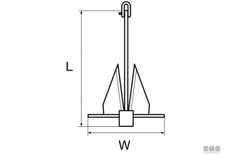 Ancora Danforth in Acciaio Zincato 30 Kg - Ancore in Acciaio Zincato - MTO Nautica Store
