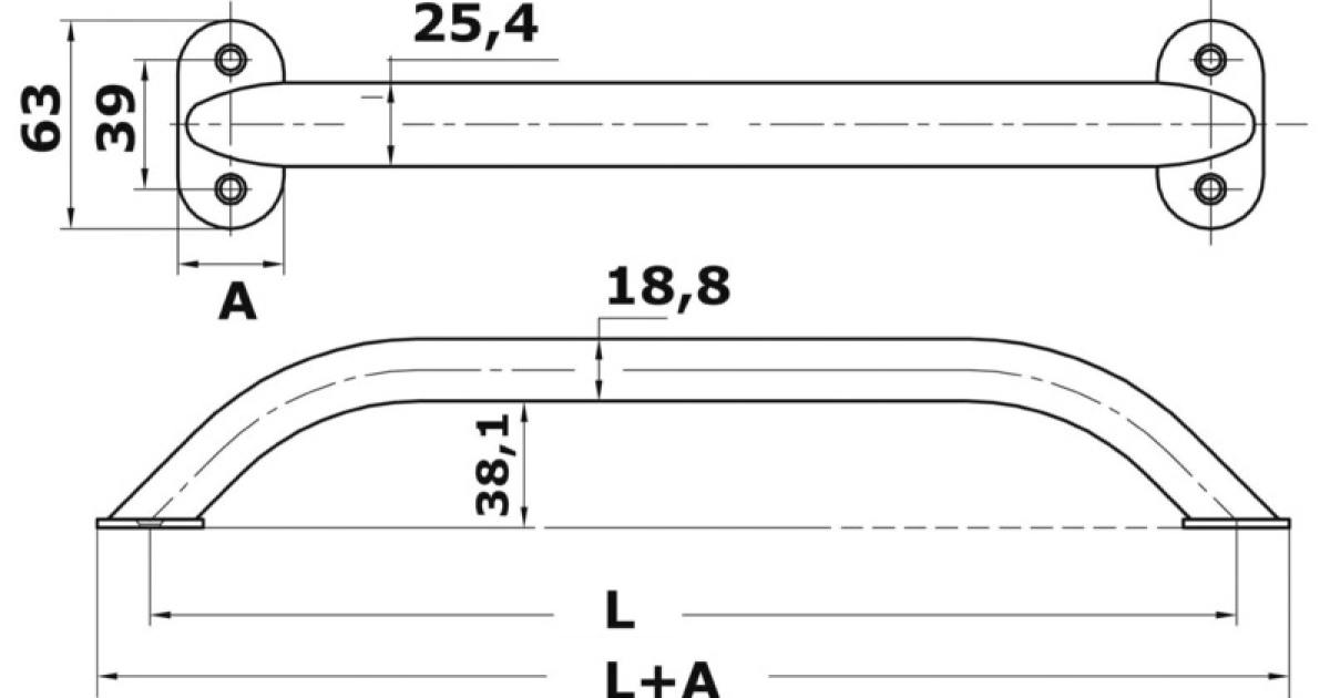 Corrimano in Tubo Ovalizzato Viti a vista in Acciaio Inox 450 mm - Passamani Tientibene - MTO ...