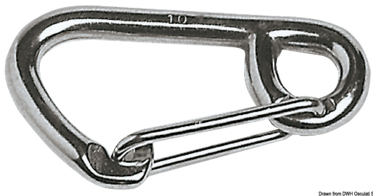 Moschettone Grande in Acciaio Inox mm 80 - Grilli e Moschettoni - MTO ...