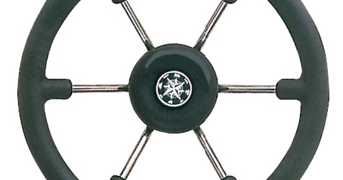Timone inox mm 340 nera - Ruote Timoni e Volanti - MTO Nautica Store